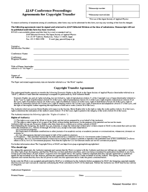 Fillable Online journals jsap JJAP Conference Proceedings Agreements ...