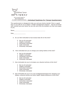 Fillable Online Individual Readiness for Change Questionnaire Fax Email ...