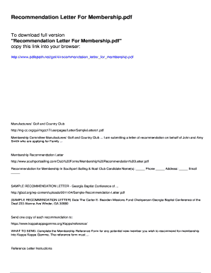 Fillable Online Recommendation Letter For Membership - pdfslibformecom ...