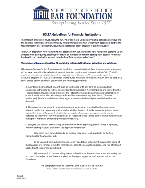 Fillable Online IOLTA Guidelines for Financial Institutions Fax Email ...