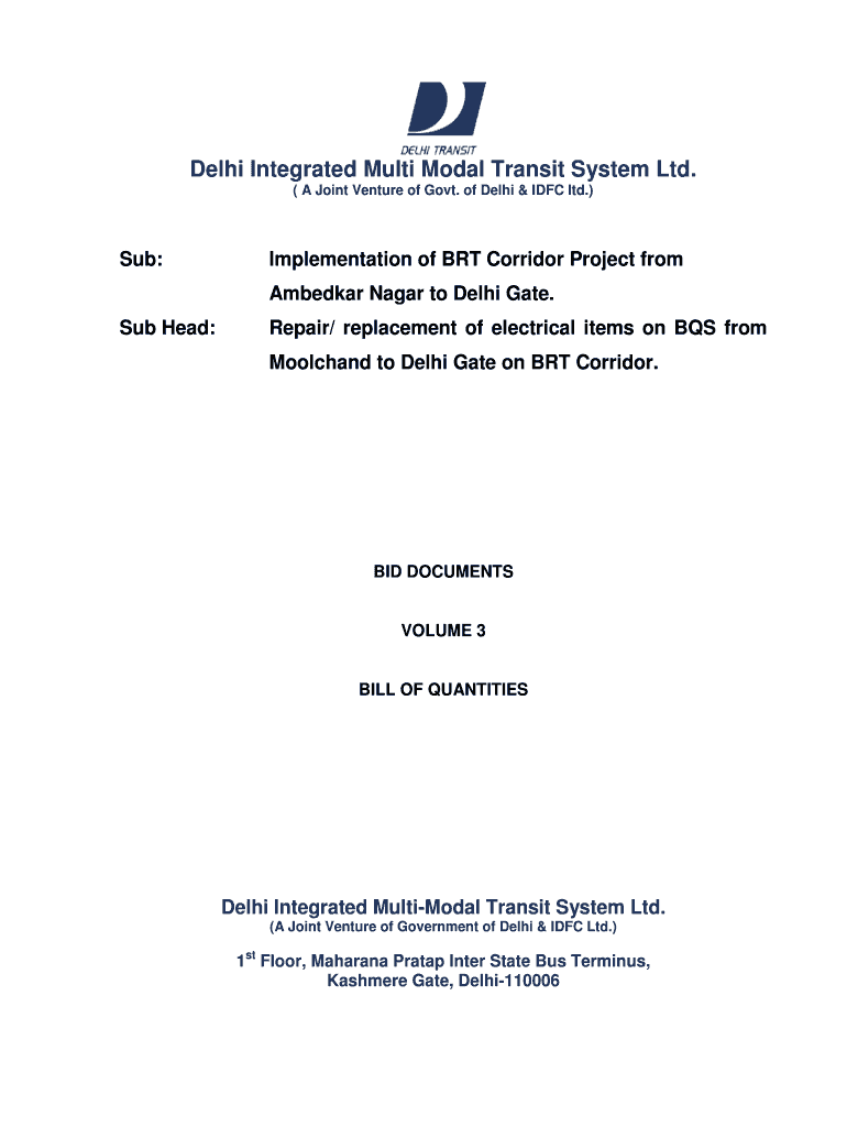 Fillable Online dimts Delhi Integrated Multi Modal Transit System Ltd ...