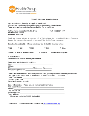 Fillable Online vnahg VNAHG Printable Donation Form You can make your ...
