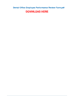 Fillable Online Dental Office bEmployeeb Performance bReviewb bFormb ...
