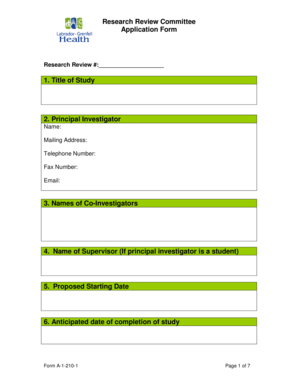 Fillable Online lghealth Research Application Form Dec 2012 - lghealth ...