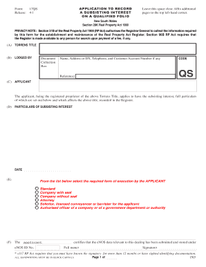 Fillable Online lpi nsw gov Section 28K Real Property Act 1900 CODE QS ...
