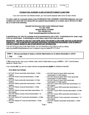 Fillable Online WASHINGT 3963821 45 - Hyundai Settlement Fax Email ...