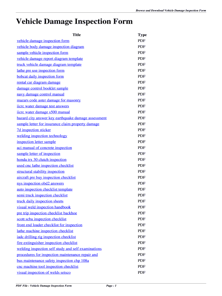 Fillable Online magone no-ip Vehicle Damage Inspection Form - magoneno ...