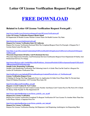 Fillable Online demonstrasi hol LETTER OF LICENSE VERIFICATION REQUEST ...