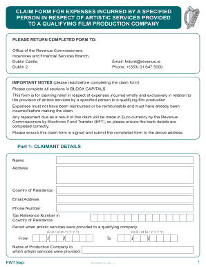 Fillable Online payeanytime Film Withholding Tax Claim Form ...