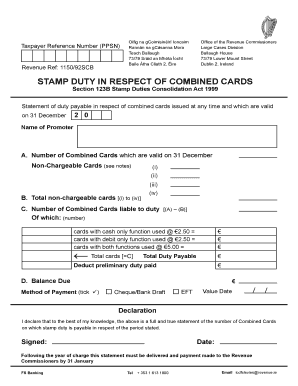 Fillable Online payeanytime Stamp Duty on Combined Cards - Annual ...