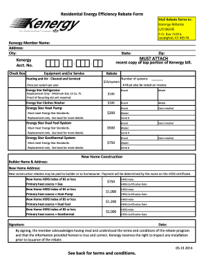 Fillable Online Residential Energy Efficiency Rebate Form Fax Email ...
