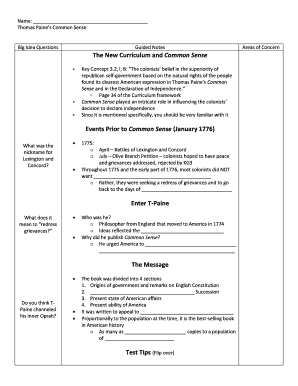 Fillable Online The New Curriculum and Common Sense Fax Email Print ...