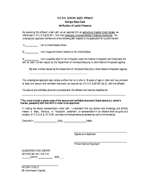 Fillable Online OCGA 50-36-l e2 Affidavit Georgia State Code Fax Email ...