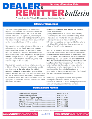 Fillable Online Odometer Corrections Fax Email Print - pdfFiller