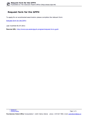 Fillable Online epa Request form for the GPPH - epa Fax Email Print ...