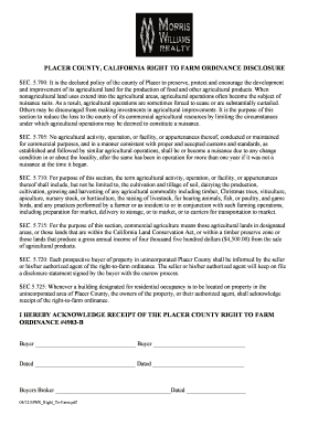 Placer County Right To Farm - Fill and Sign Printable Template Online