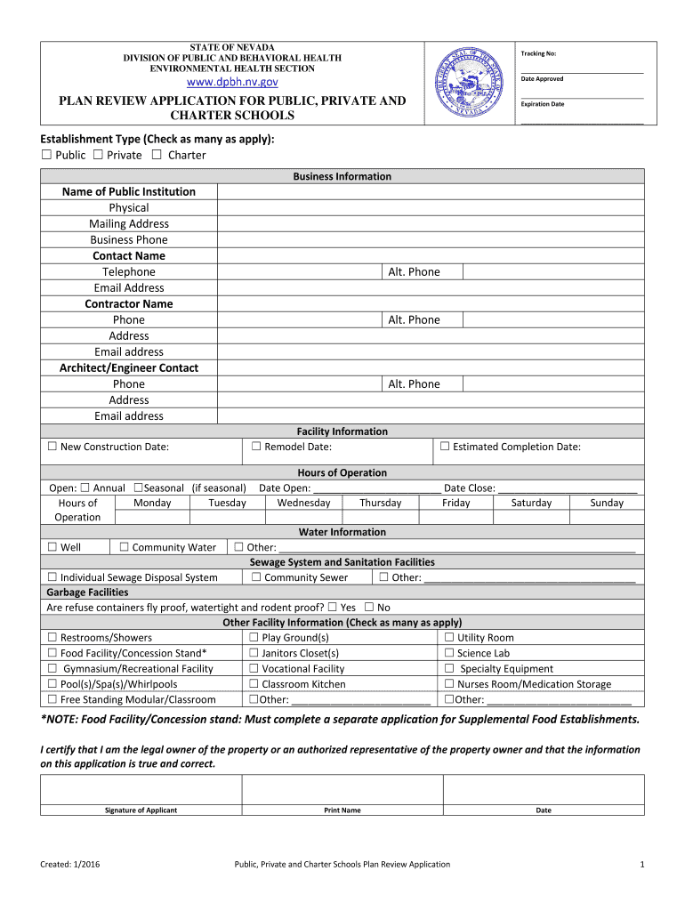 Fillable Online PLAN REVIEW APPLICATION FOR PUBLIC, PRIVATE AND Fax ...