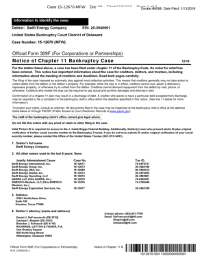 Fillable Online kccllc Swift - Notice of 341 Meeting Form 309F 1215 2 ...