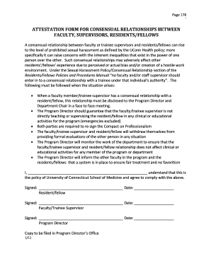 Fillable Online ATTESTATION FORM FOR CONSENSUAL RELATIONSHIPS BETWEEN ...