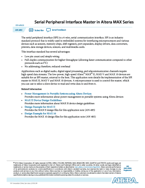 Fillable Online AN485: Serial Peripheral Interface Master in MAX II ...