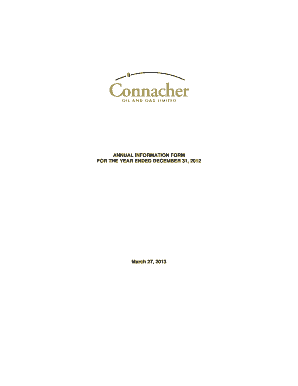 Fillable Online Annual Information Form - Connacher Oil and Gas Fax ...
