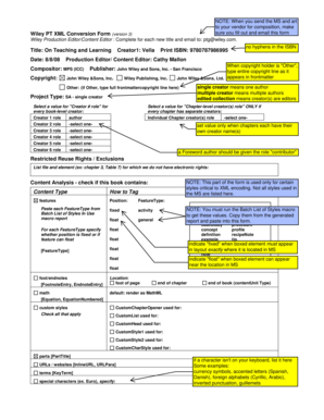 Fillable Online Wiley PT XML Conversion Form (version 3) Title: On Teaching and ... Fax Email ...