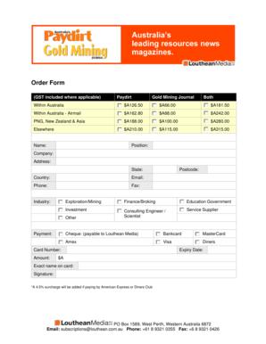 Fillable Online Order Form - InfoMine Fax Email Print - pdfFiller