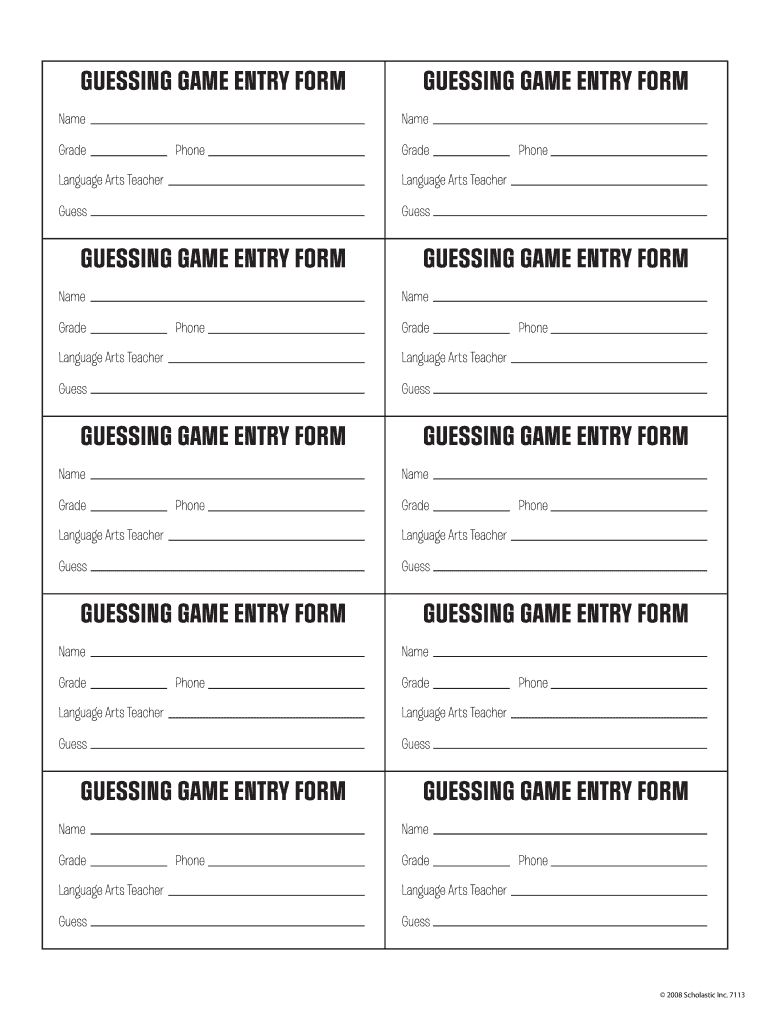 Free Printable Entry Form Template Printable Templates