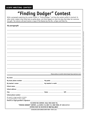 Fillable Online finding dodger video form Fax Email Print - pdfFiller