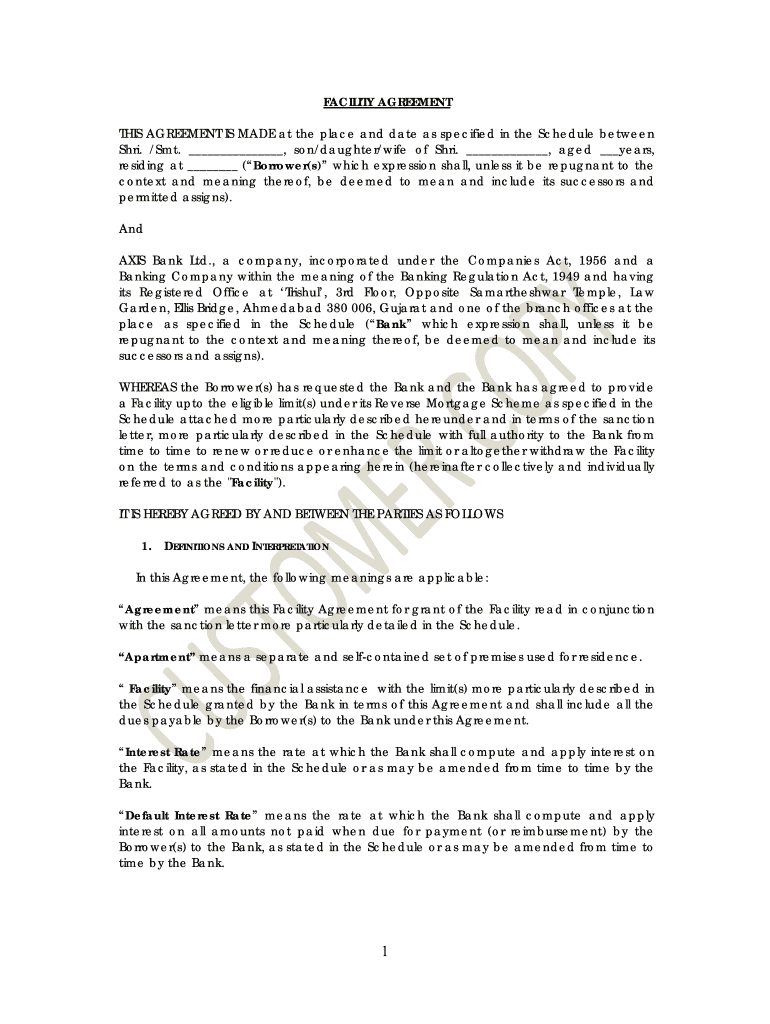 FACILITY AGREEMENT: Fill out & sign online | DocHub