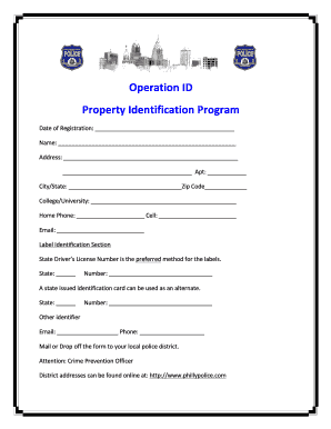 Fillable Online Operation ID enrollment form PDF - Philly Police Blog ...