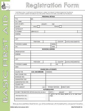 Fillable Online CD - FAD - BASIC FIRST AID - RNA Safety International ...