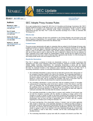 Fillable Online SEC Adopts Proxy Access Rules Fax Email Print - pdfFiller