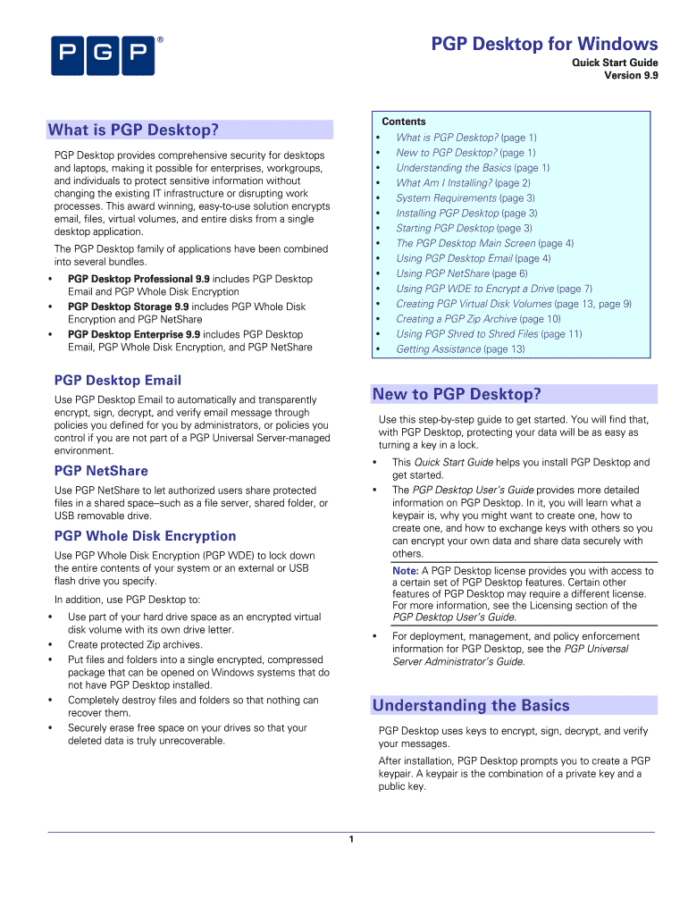 Fillable Online PGP Desktop Quick Start Guide. PGP Desktop Fax Email Print - pdfFiller