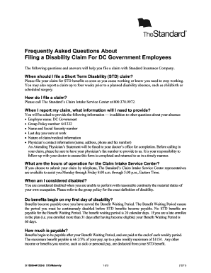 Fillable Online Filing a Disability Claim For DC Government Employees ...