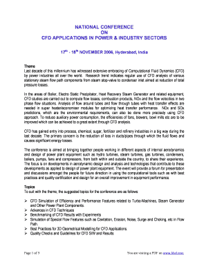 Fillable Online CFD APPLICATIONS IN POWER & INDUSTRY SECTORS Fax Email ...