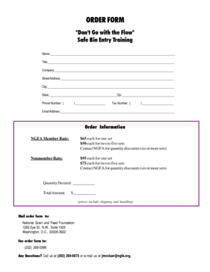 Fillable Online Safe Bin Entry Training order form.p65 Fax Email Print ...