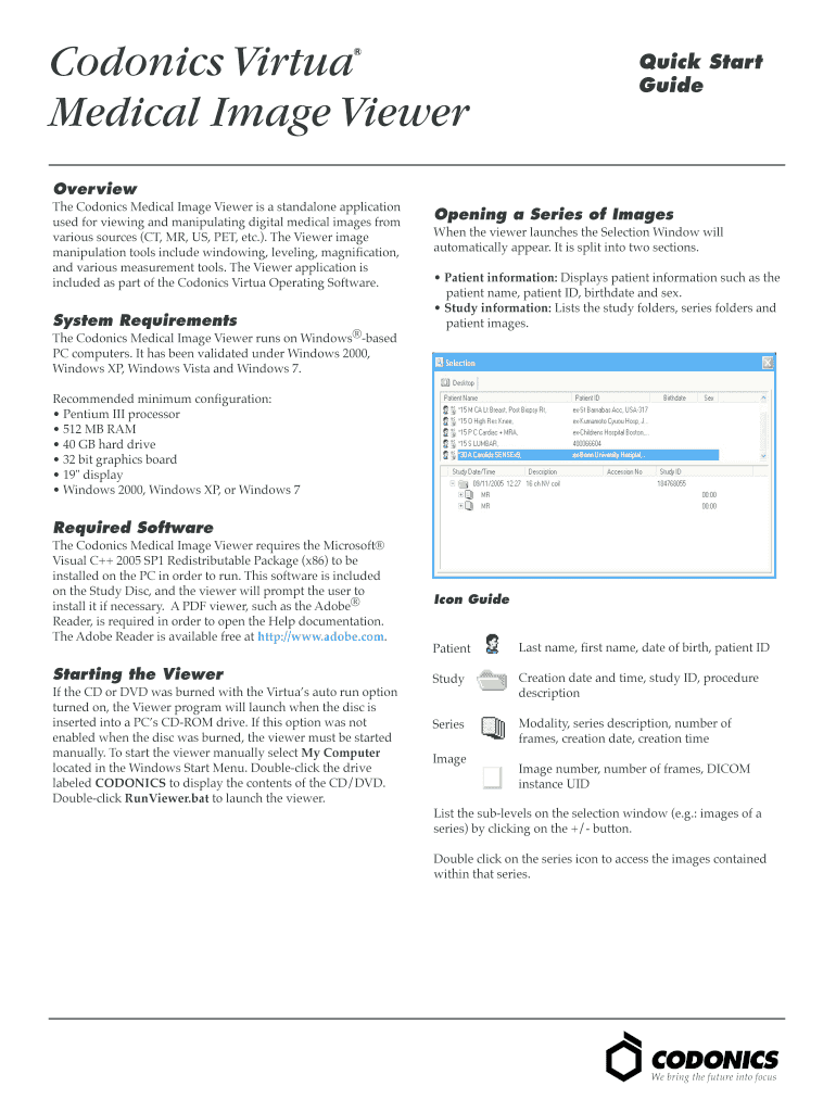 Fillable Online Codonics Virtua Medical Image Viewer Fax Email Print ...