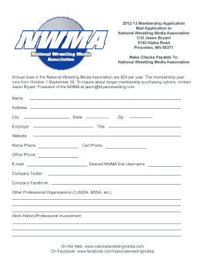 Fillable Online Printable Application Link - National Wrestling Media ...