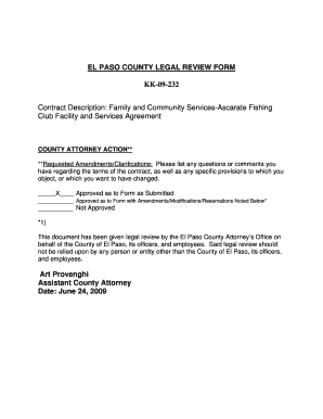 Fillable Online EL PASO COUNTY LEGAL REVIEW FORM Fax Email Print ...