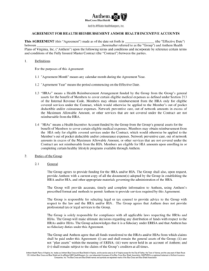 Fillable Online HRA-HIA Agreementdocx Fax Email Print - pdfFiller