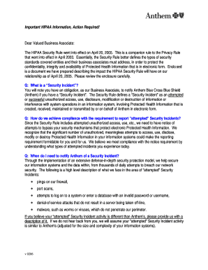 Fillable Online Important HIPAA Information Action Required Dear bb ...