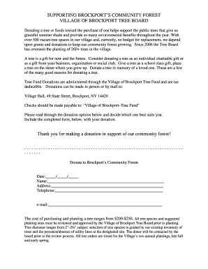 Fillable Online treeboard brockportny Tree Donation Form - Brockport ...