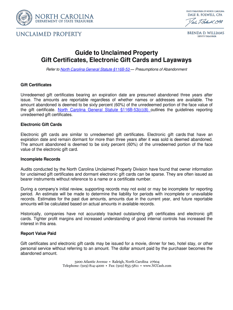Guide to Unclaimed Property: Fill out & sign online | DocHub