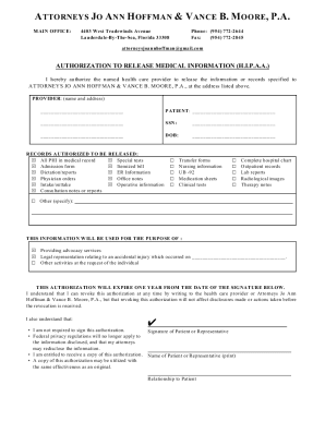 Fillable Online authorization to release medical information ...