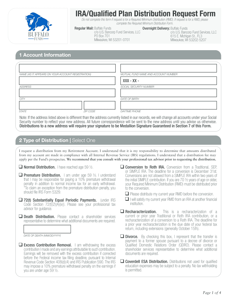 IRA Qualified Plan Distribution Request Form: Fill out & sign online ...