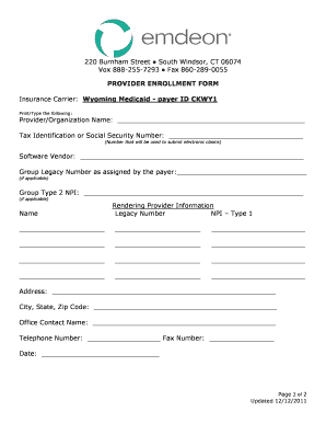 Fillable Online Emdeon Provider Enrollment Form Fax Email Print - pdfFiller