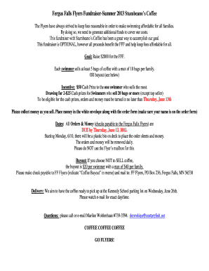 Fillable Online Coffee order form 2013.pdf - TeamUnify Fax Email Print ...