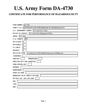 Da Form 4730 - Fill Online, Printable, Fillable, Blank | pdfFiller