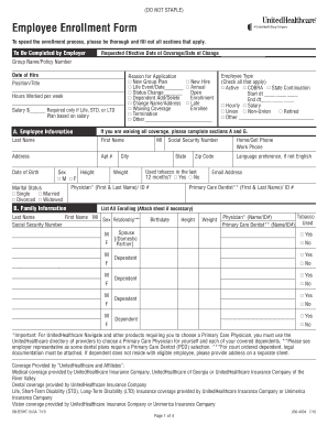 Fillable Online Employee Enrollment Form Fax Email Print - pdfFiller